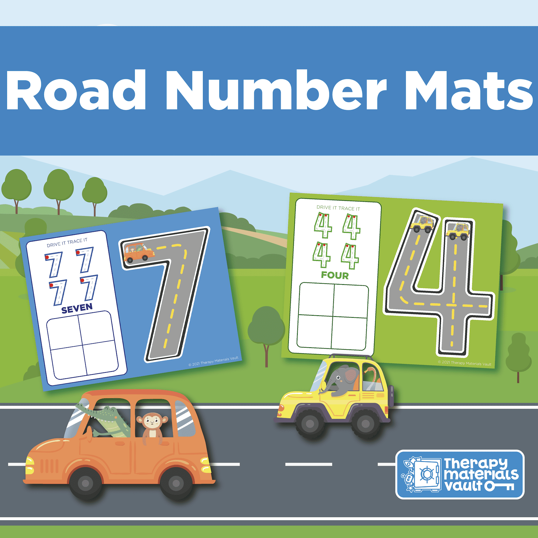 Road Number Mats | Chicago ABA Therapy